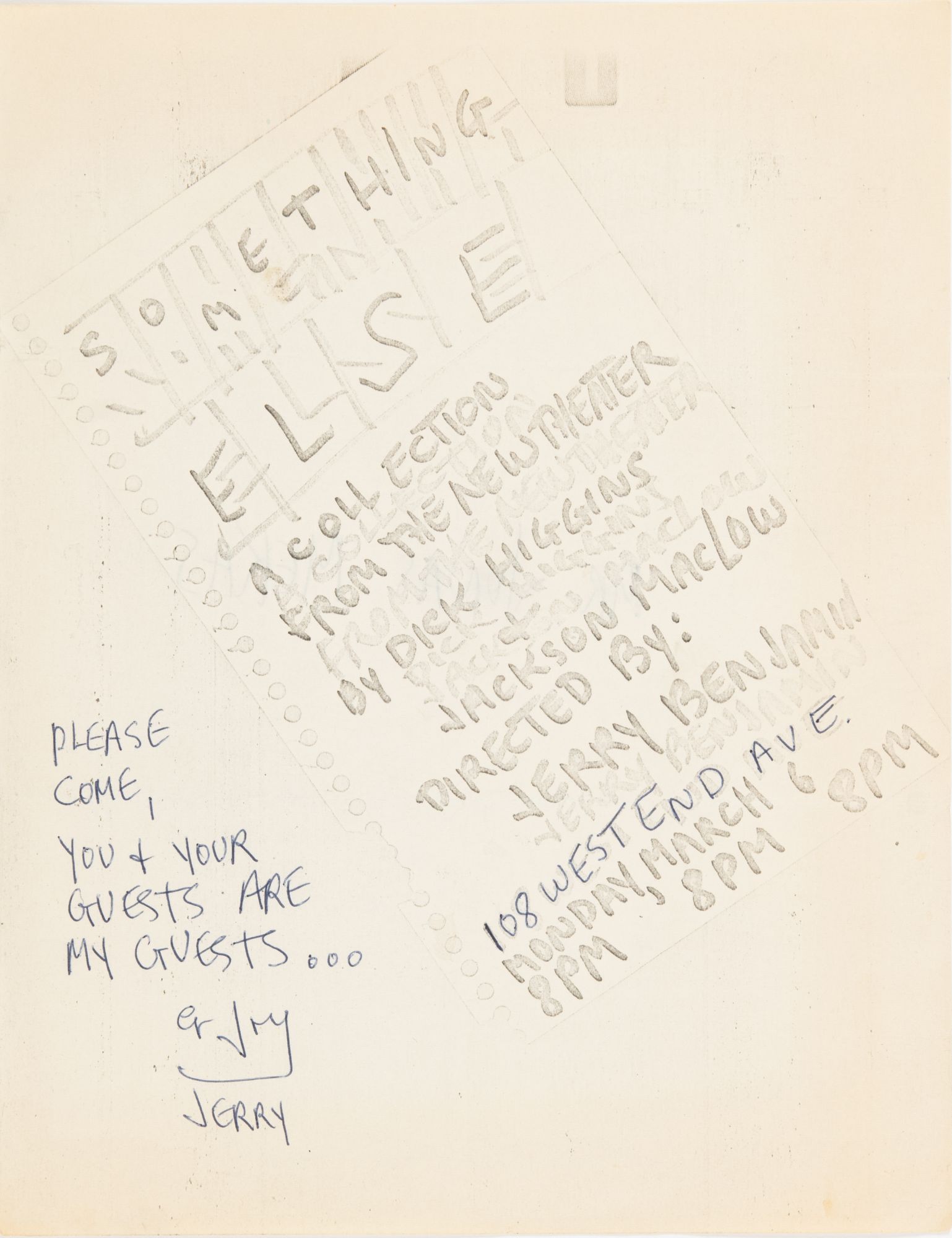 Something Else: A Collection from the New Theater by Dick Higgins ...